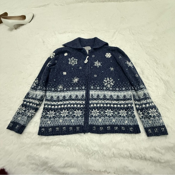 Sweaters | 8s Blue Snowflake Knit Cardigan | Poshmark
